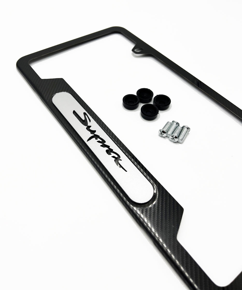 SUPRA CARBON FIBER LICENSE PLATE FRAME ( STAINLESS SUPRA LOGO ) – New ...